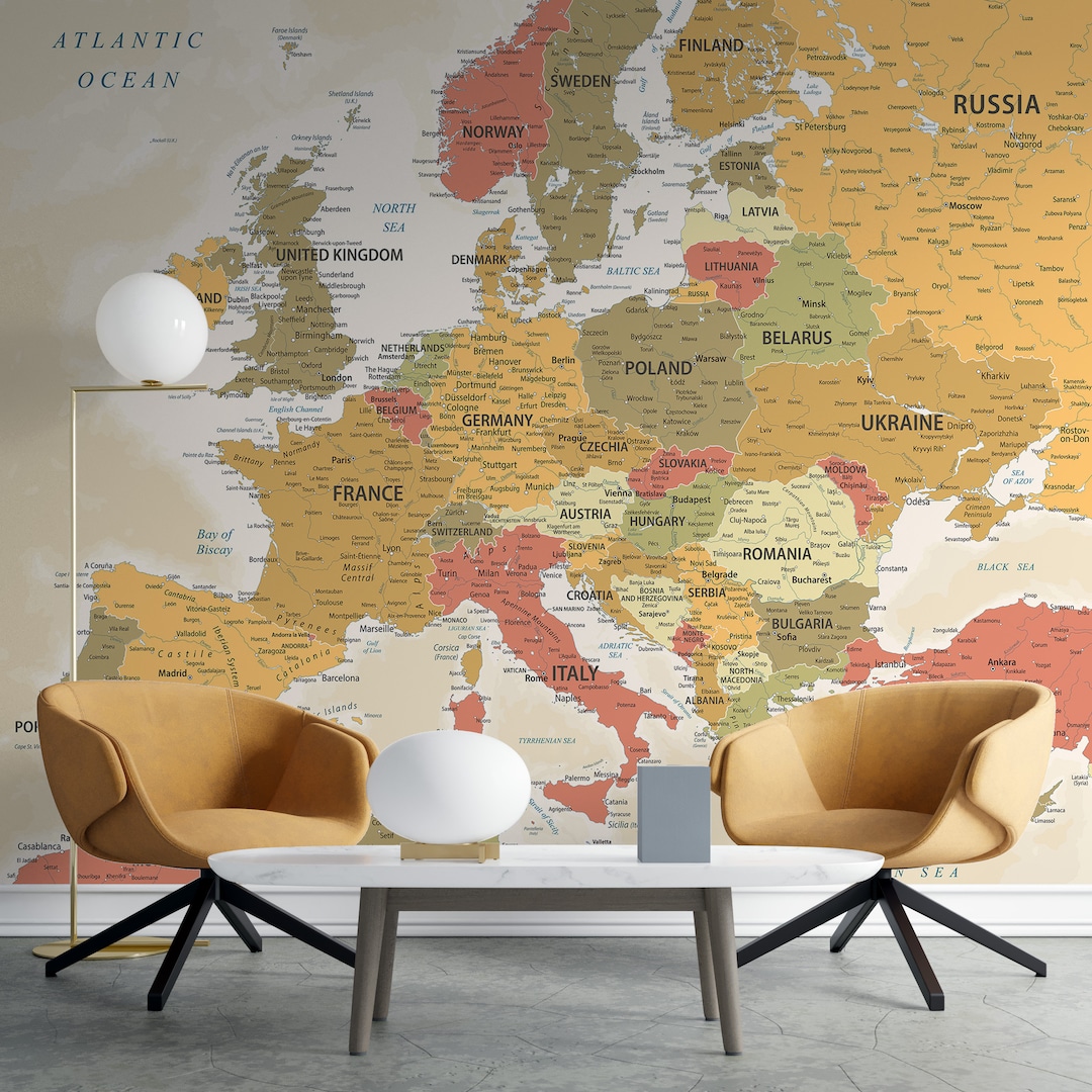 Digital Political Map of Europe Printable Europe Map Poster Download ...