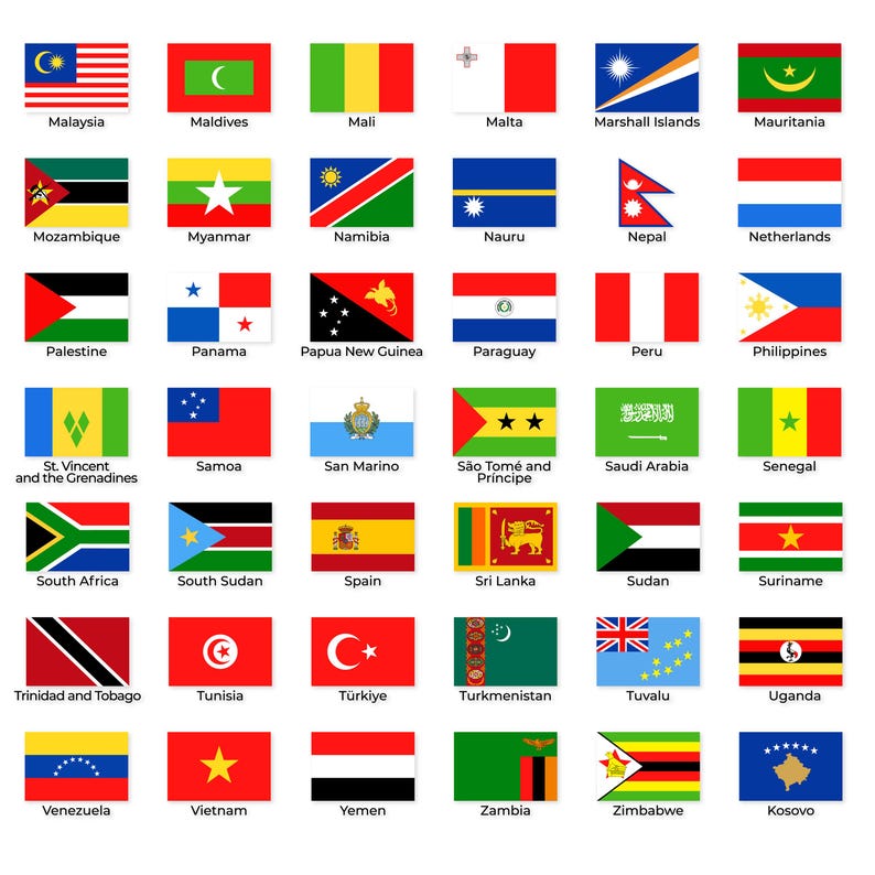 World Flags Bundle | 196 Country Flags Set | Eps Svg Pdf Png | Vector ...