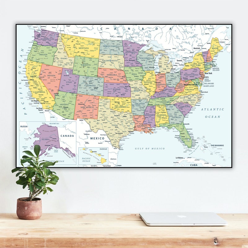 Red States on the Map - Etsy