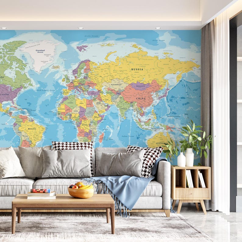 Highly Detailed Printable Map of the World - Political World Map 2025 ...