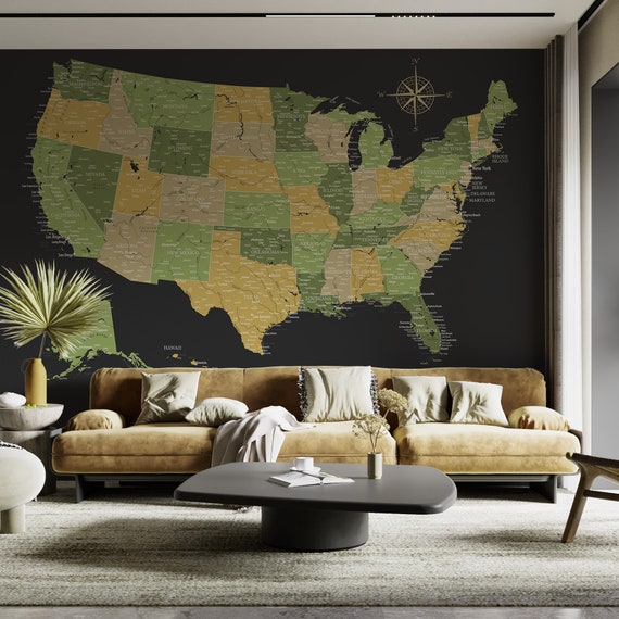 Black And Green Of The United States Map United States Map Hi Res