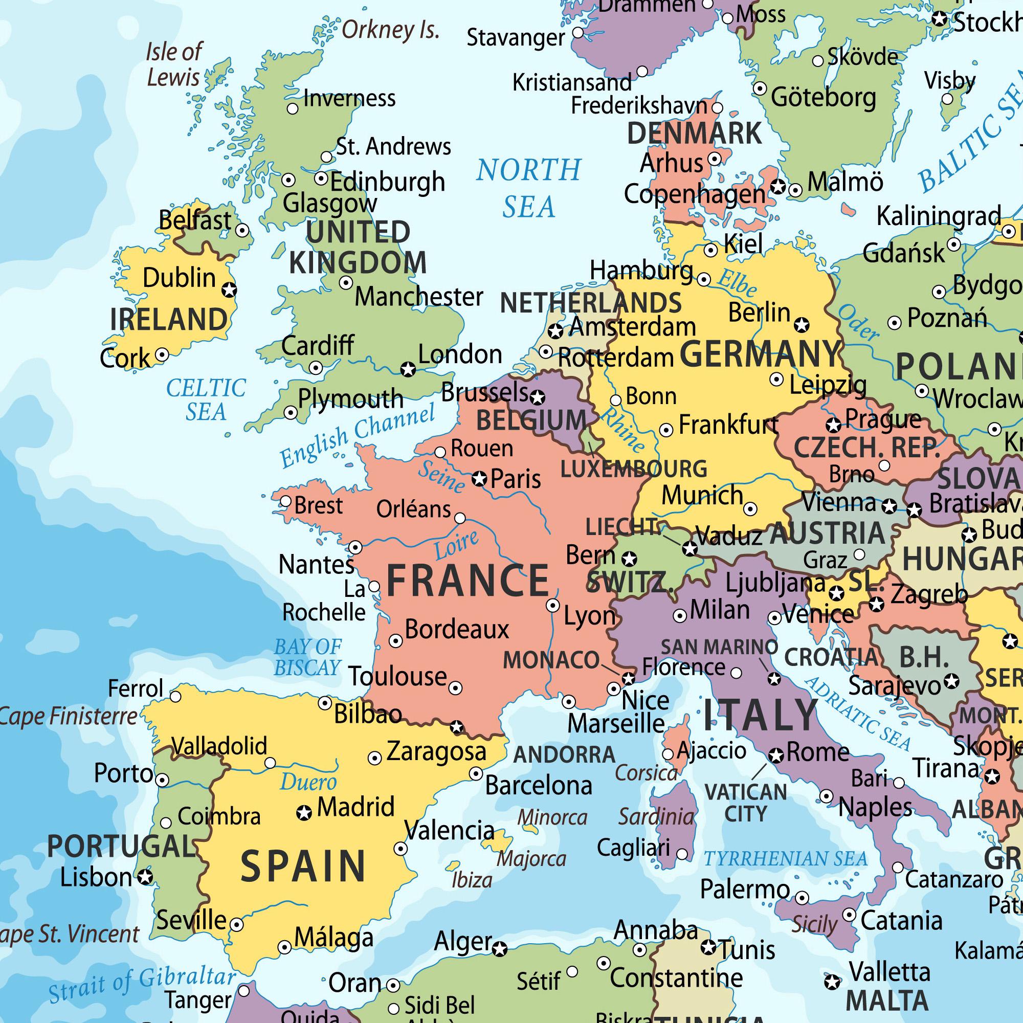 Highly Detailed Political Map of the World - Printable Large Map Poster ...