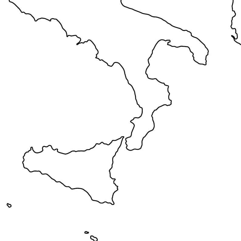 Europe Map Contours - Printable Outline European Map, Mapping Countries ...
