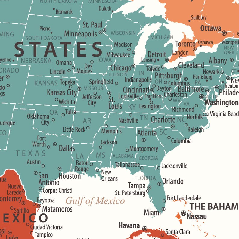 Large World Map Printable Digital Download - Boho Wall Art Poster With ...