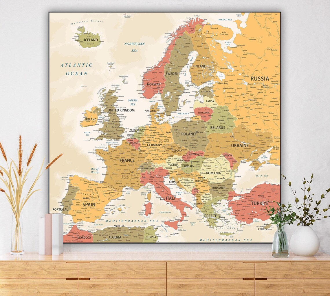 Digital Political Map of Europe - Printable Europe Map Poster Download ...