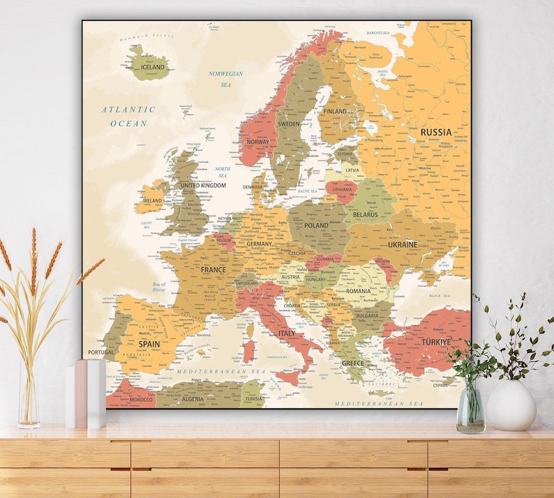 Digital Political Map of Europe - Printable Europe Map Poster Download ...