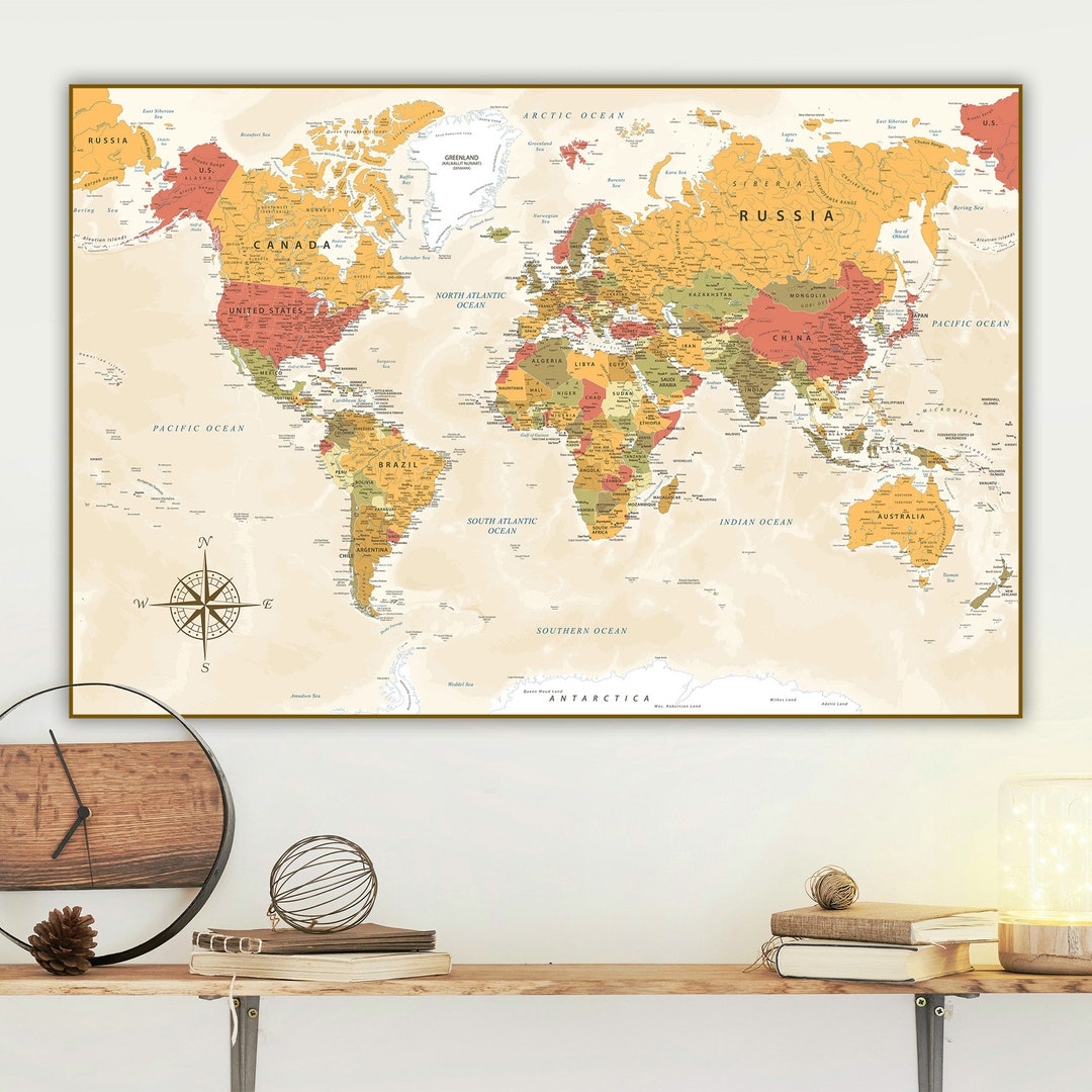 World Map Colorful Print | Printable Political World Map | Download ...