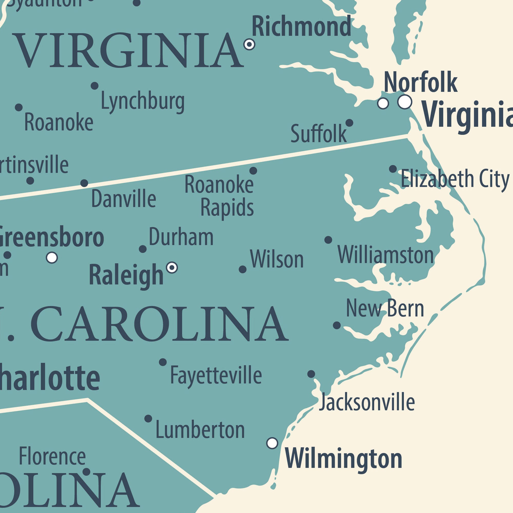 USA Map Digital Download Blue & Beige Print, High Res United States Art ...