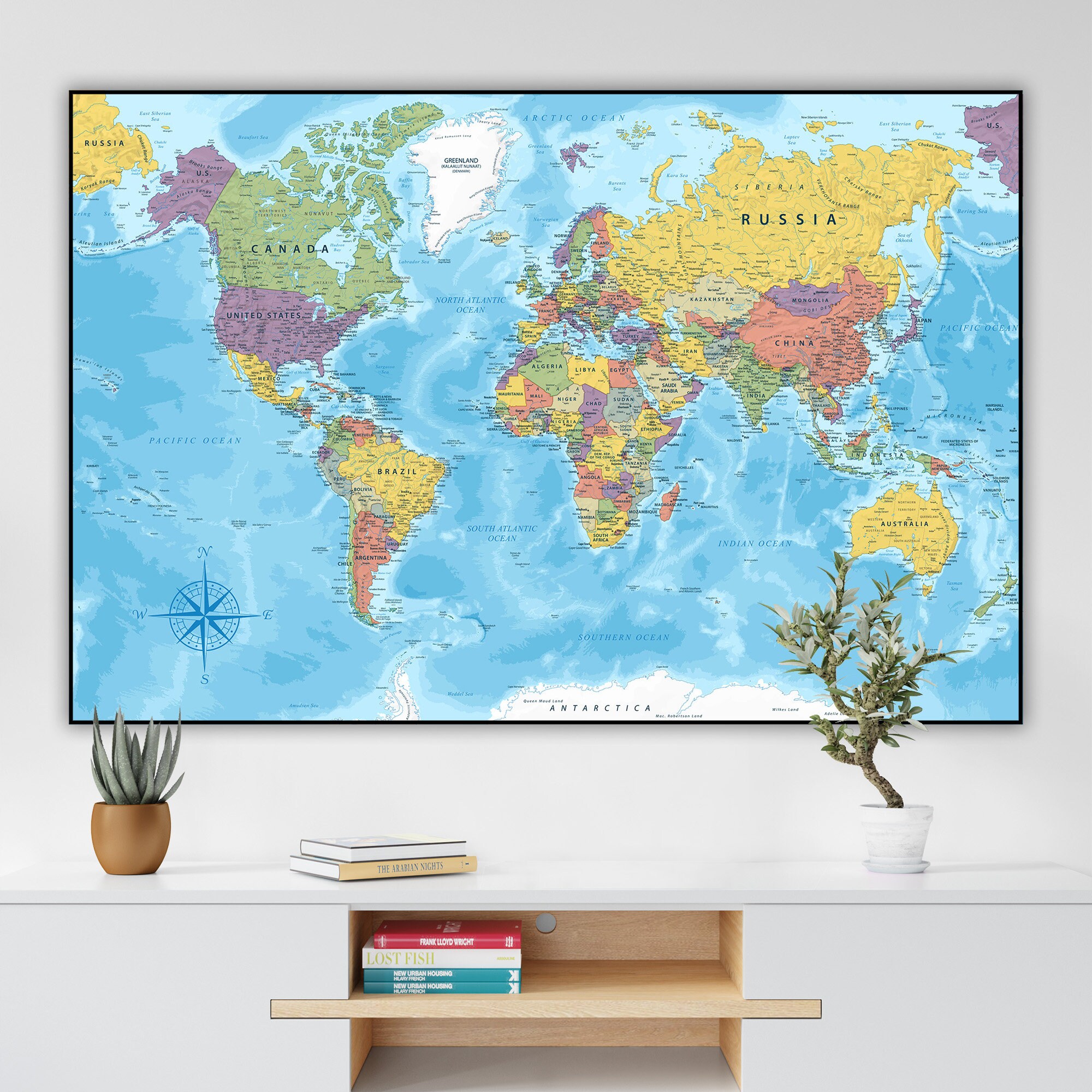 Download Detailed Political World Map Printable Poster in Full Color ...