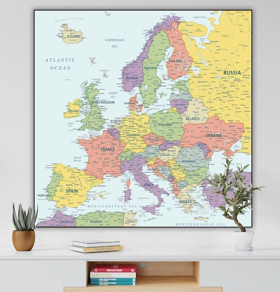 Digital Political Colorful Map Of Europe Printable