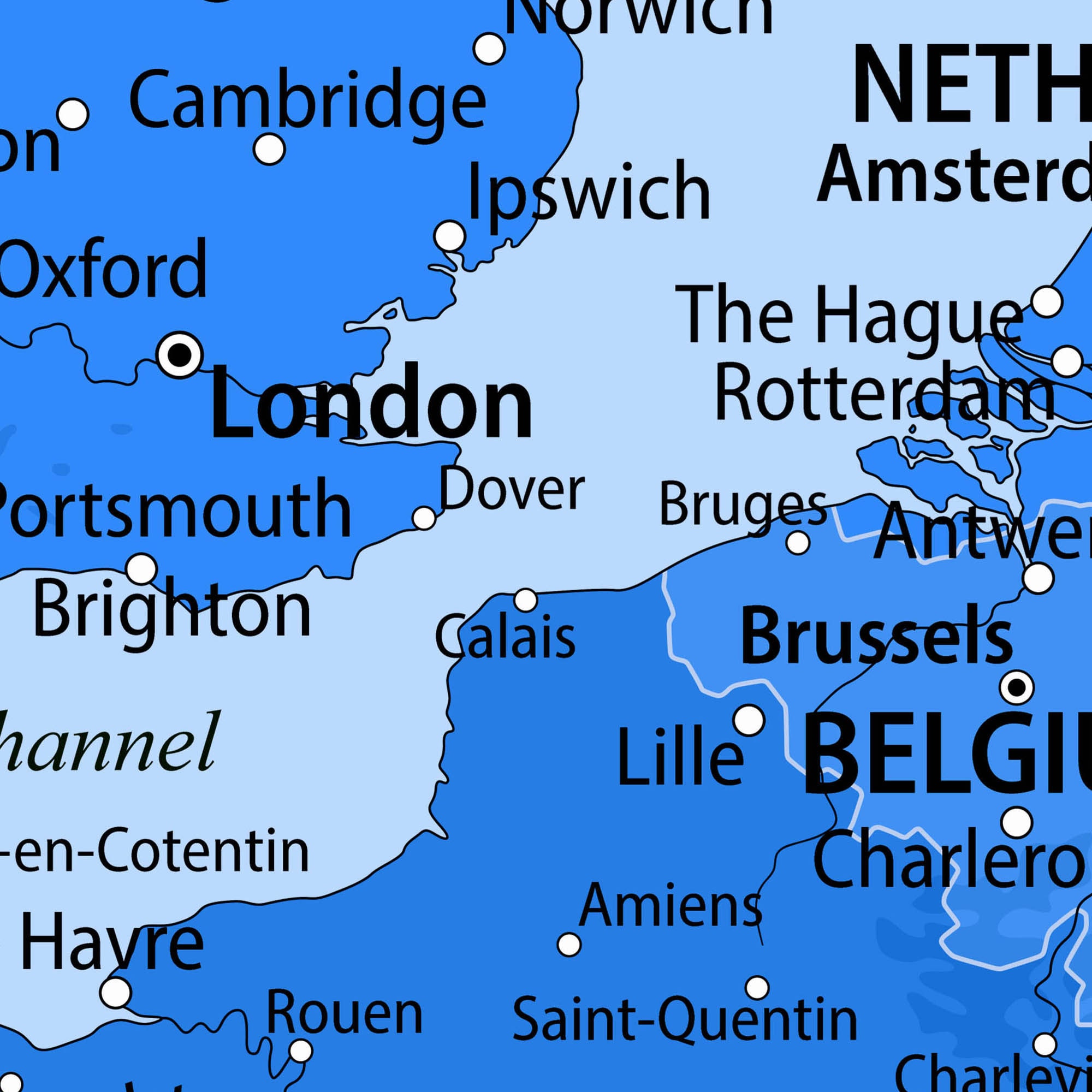 Europe Printable Map. Detailed Map of Europe. Styled High Resolution ...
