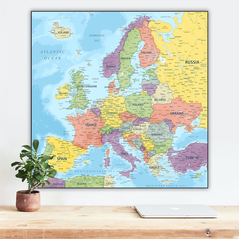 Digital Political Map of Europe, Detailed Printable European Map ...