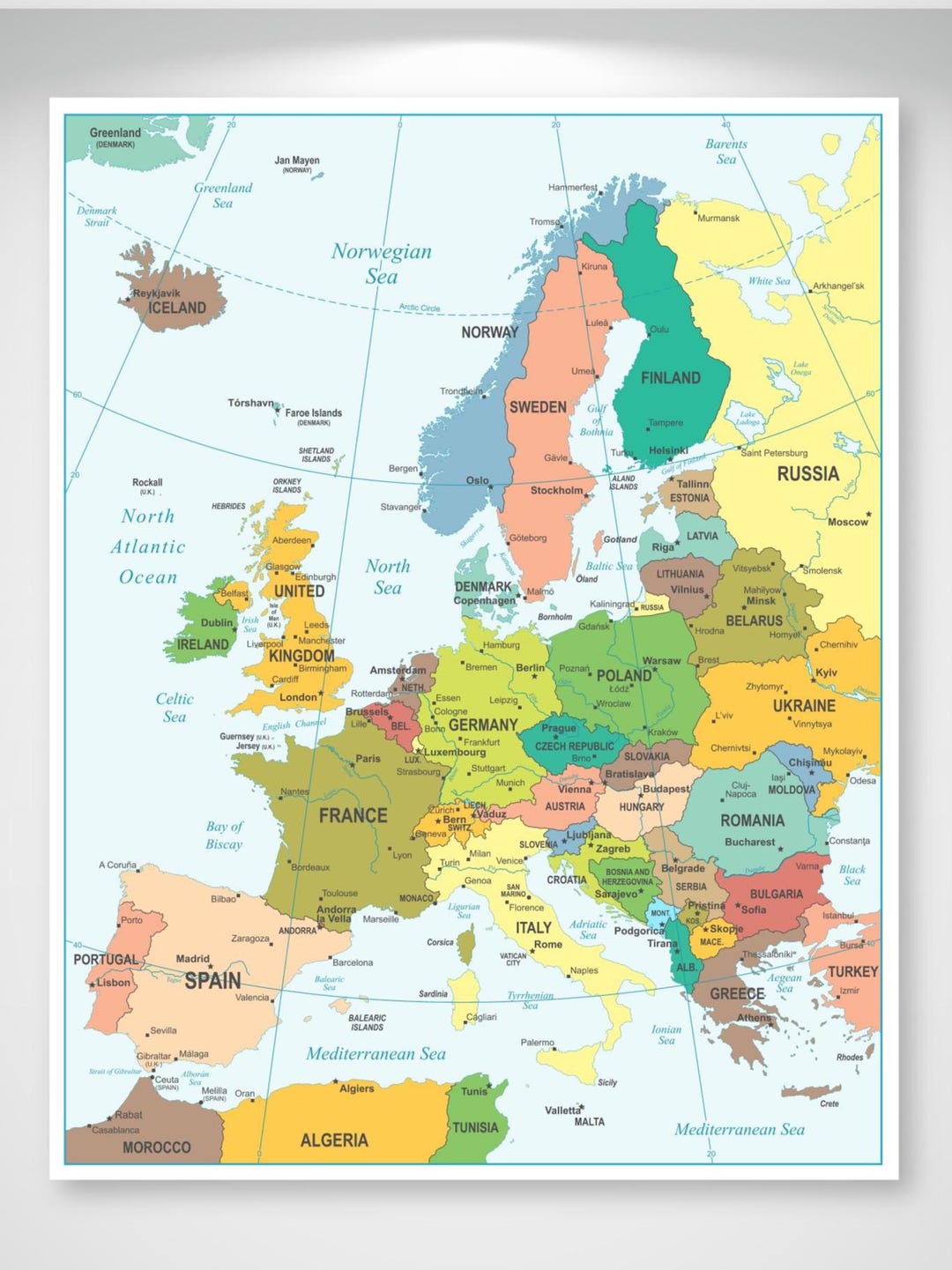 Printable Europe Maps Political & Outline PDF, JPG | Educational Maps ...
