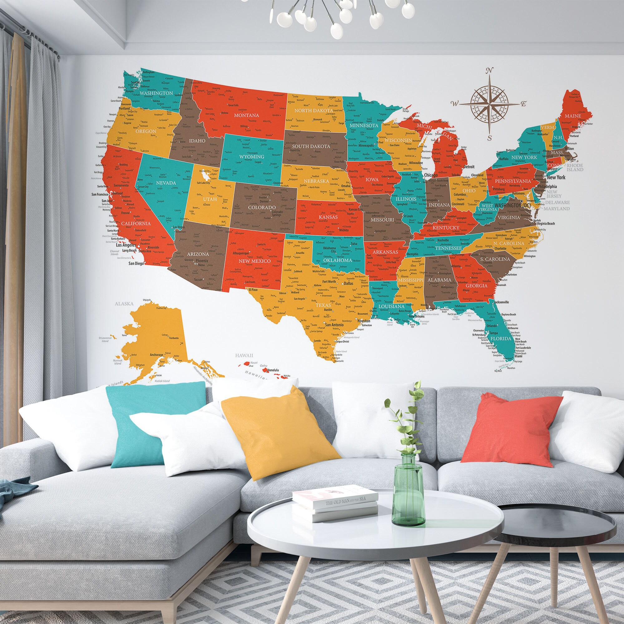 USA Map. Detailed United States Map. Styled High Resolution USA Map ...
