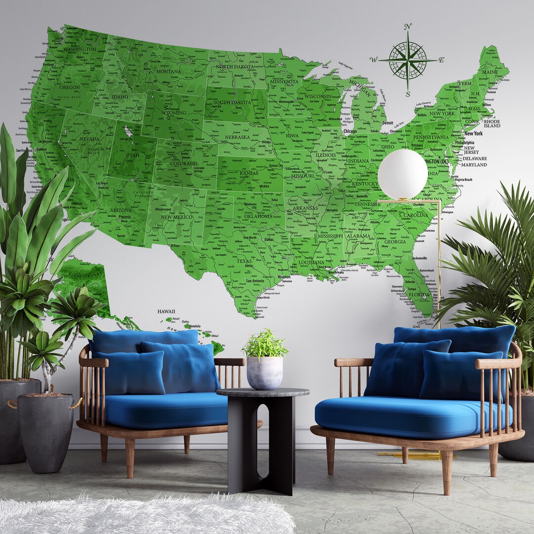 USA Map. Detailed United States Map. Styled High Resolution USA Map ...