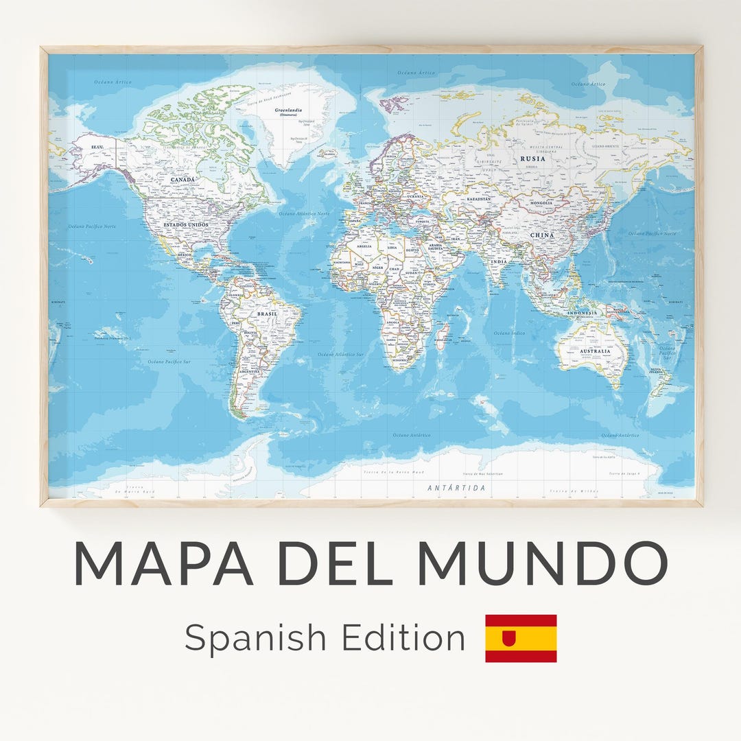 Highly Detailed Political Spain Map Poster - Spanish Classroom Decor ...