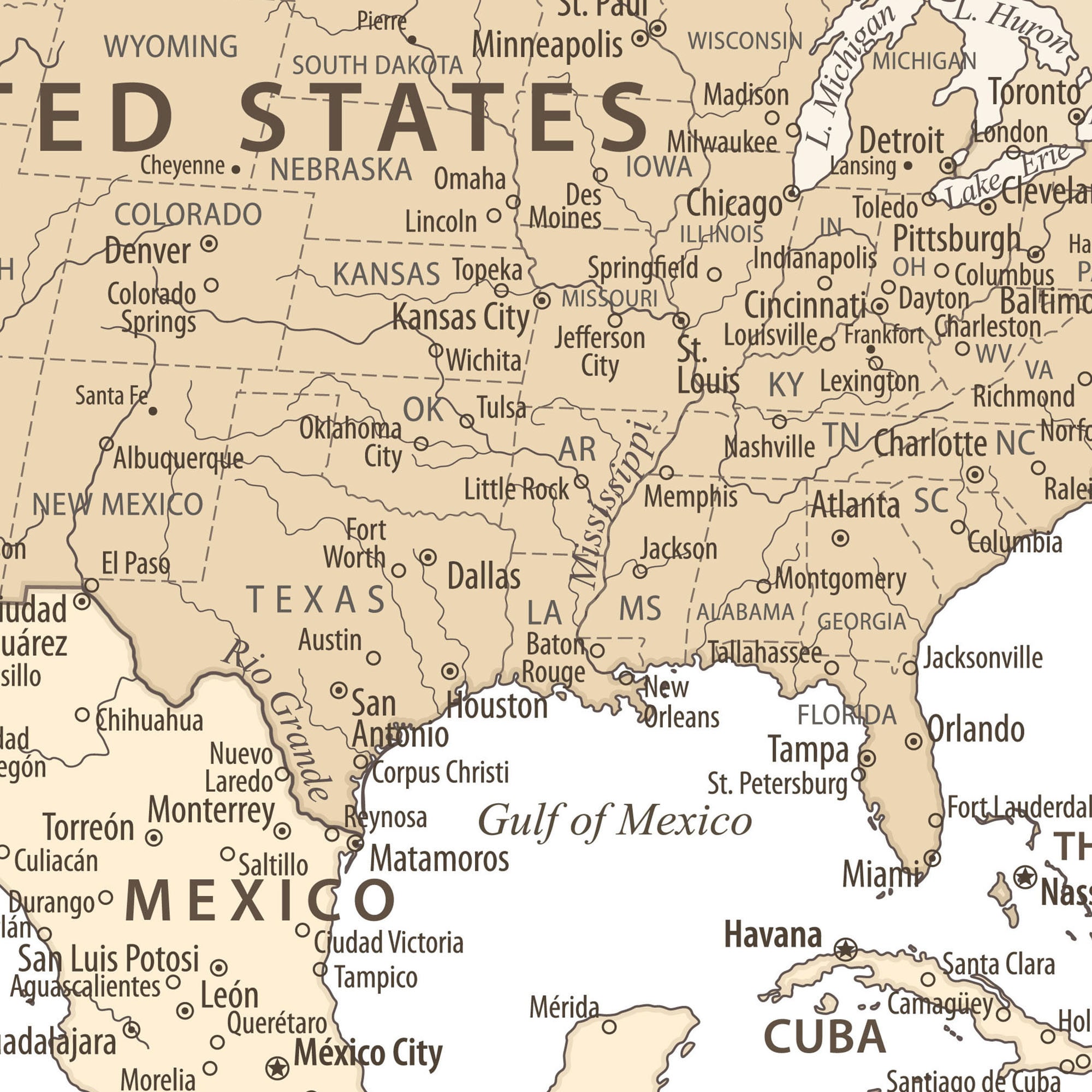 World Map Instant Download XL Map, Printable World Map, Neutral World ...