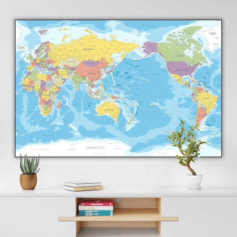 Detailed Printable World Map Pacific Centered - New Political Map 2025 ...