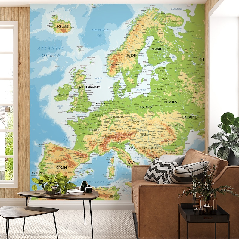Printable Physical Map of Europe, Detailed Map European Countries ...