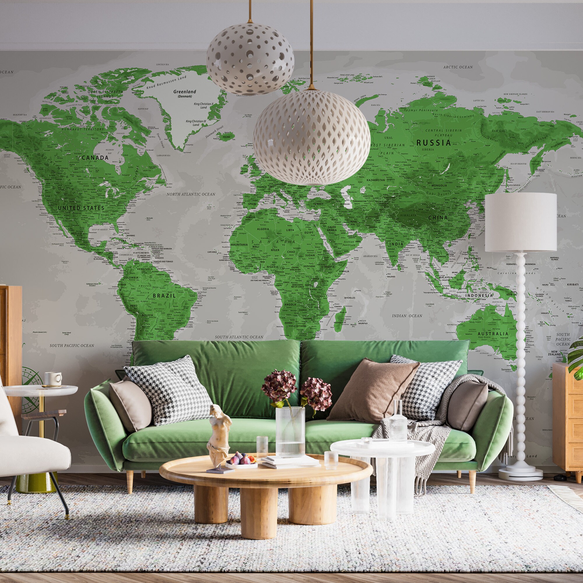 Printable World Map. Styled High Resolution Map. Perfect for Posters ...