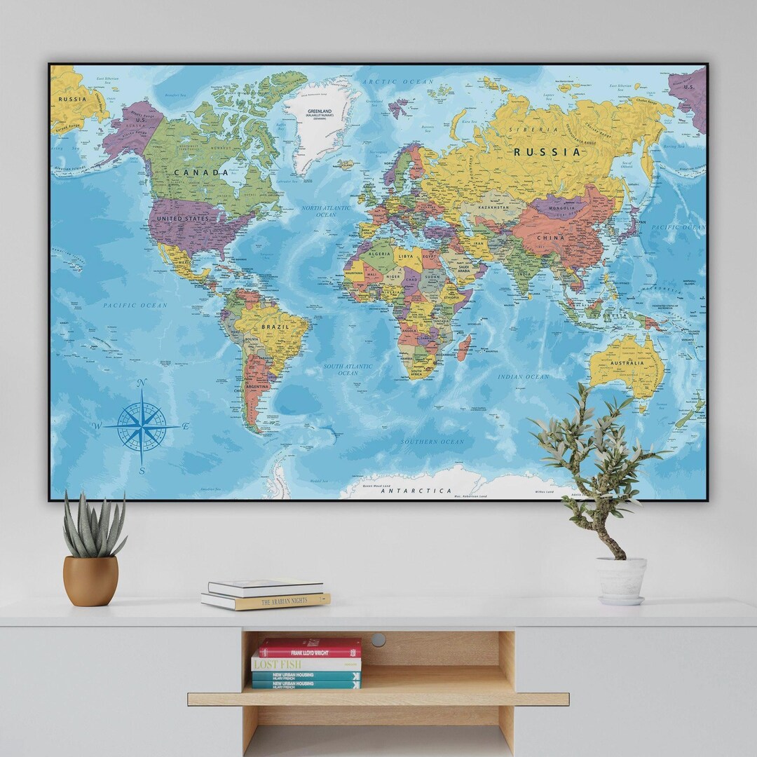 Download Detailed Political World Map - Printable Map Poster in Large ...