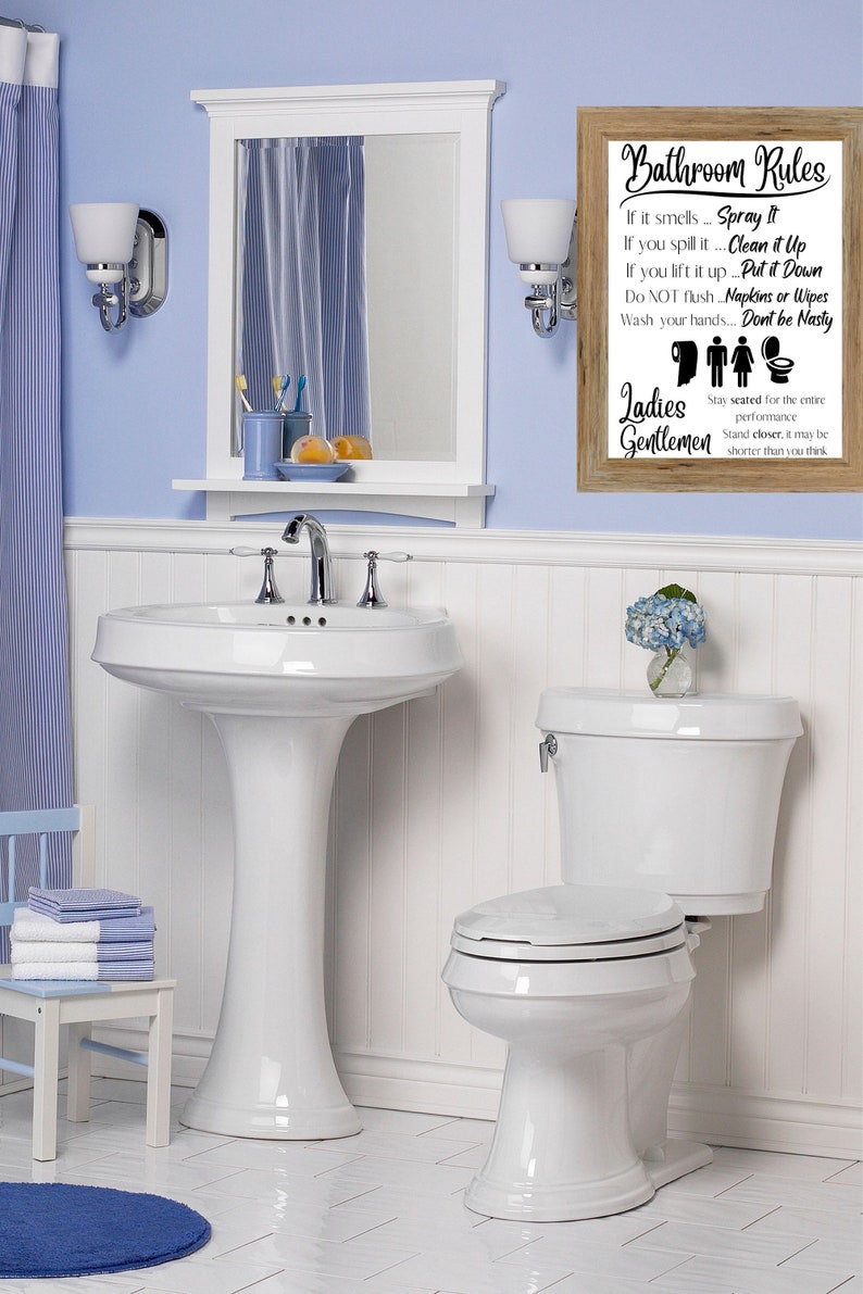 Bathroom | Restroom Rules SIGN for Guest - Editable - DIGITAL ...