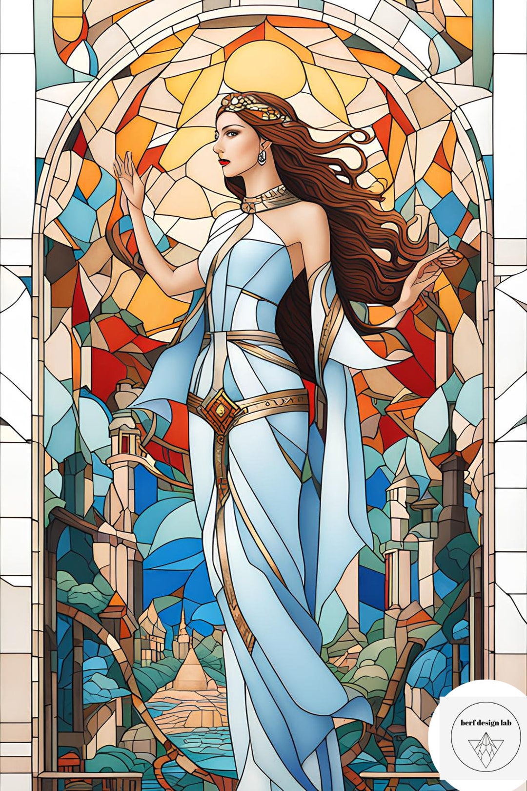 Stained Glass Template Stained Glass Women Stained Glass Digital Design ...