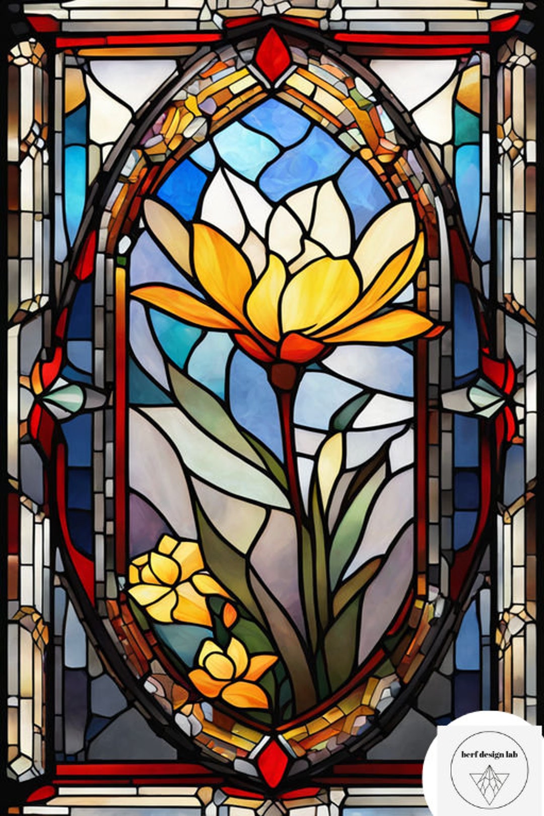Stained Glass Template Stained Glass Flower Stained Glass Flower Design ...