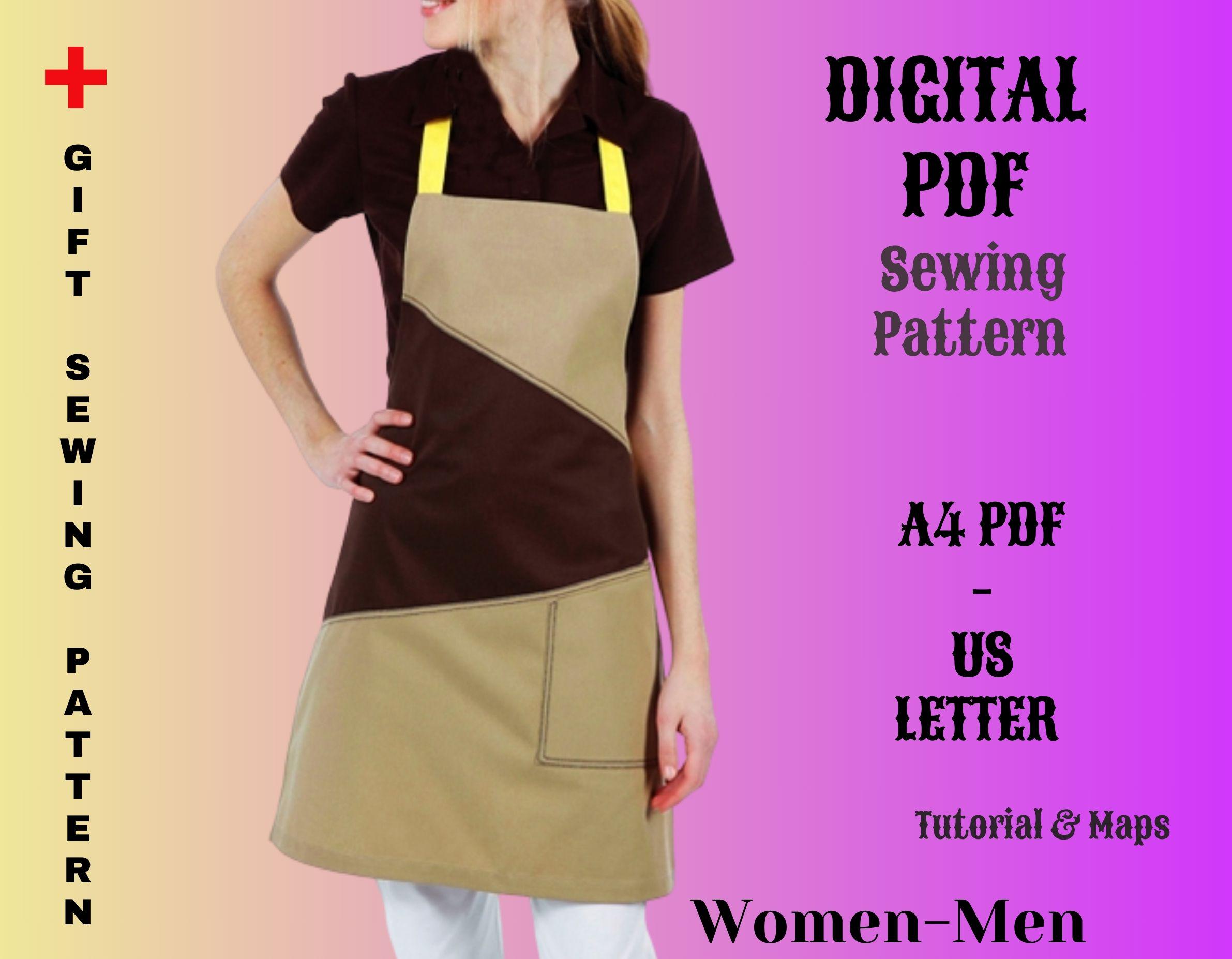 Apron Sewing Pattern, Digital Instant Download, Unisex Onesize Men and ...