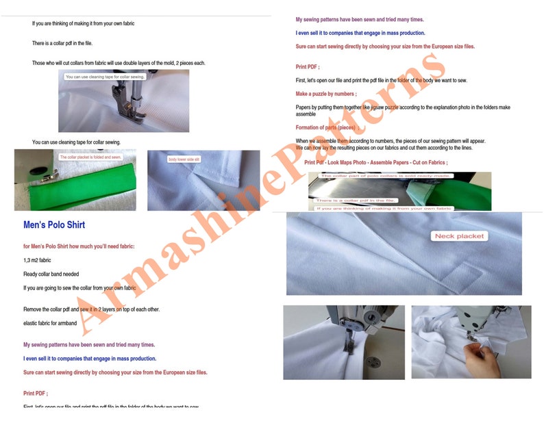 Men's Tshirt Pattern, Polo Shirt Pattern, Sewing Pattern Shorts, Sewing ...