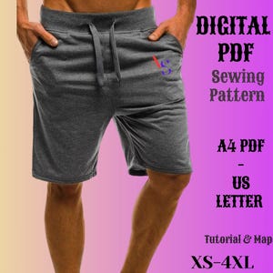 Men's Shorts Pattern, Easy Sewing Patterns, Shorts for Men, XXS-4XL ...