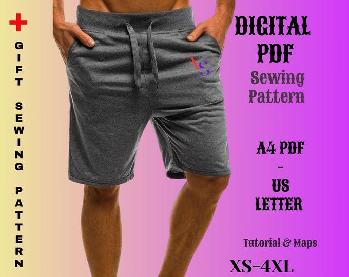 4 Inch Mens Gym Shorts Sewing Pattern With Video Tutorial | Sewing ...