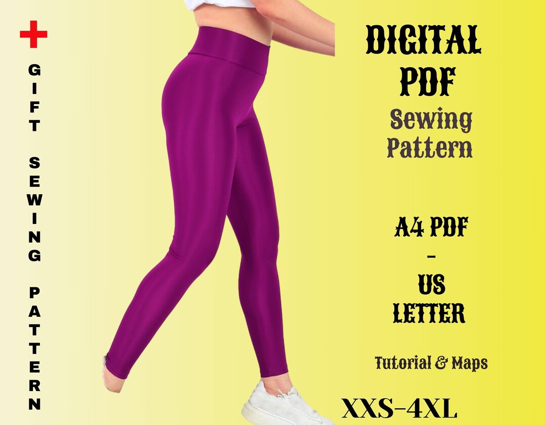 Sewing Pattern for Womens Leggings, Activewear Leggings, Exercise ...