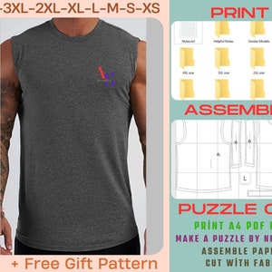 Men's Muscle Tank Top Sewing Pattern (US Letter, A4 PDF) XS-4XL - Etsy