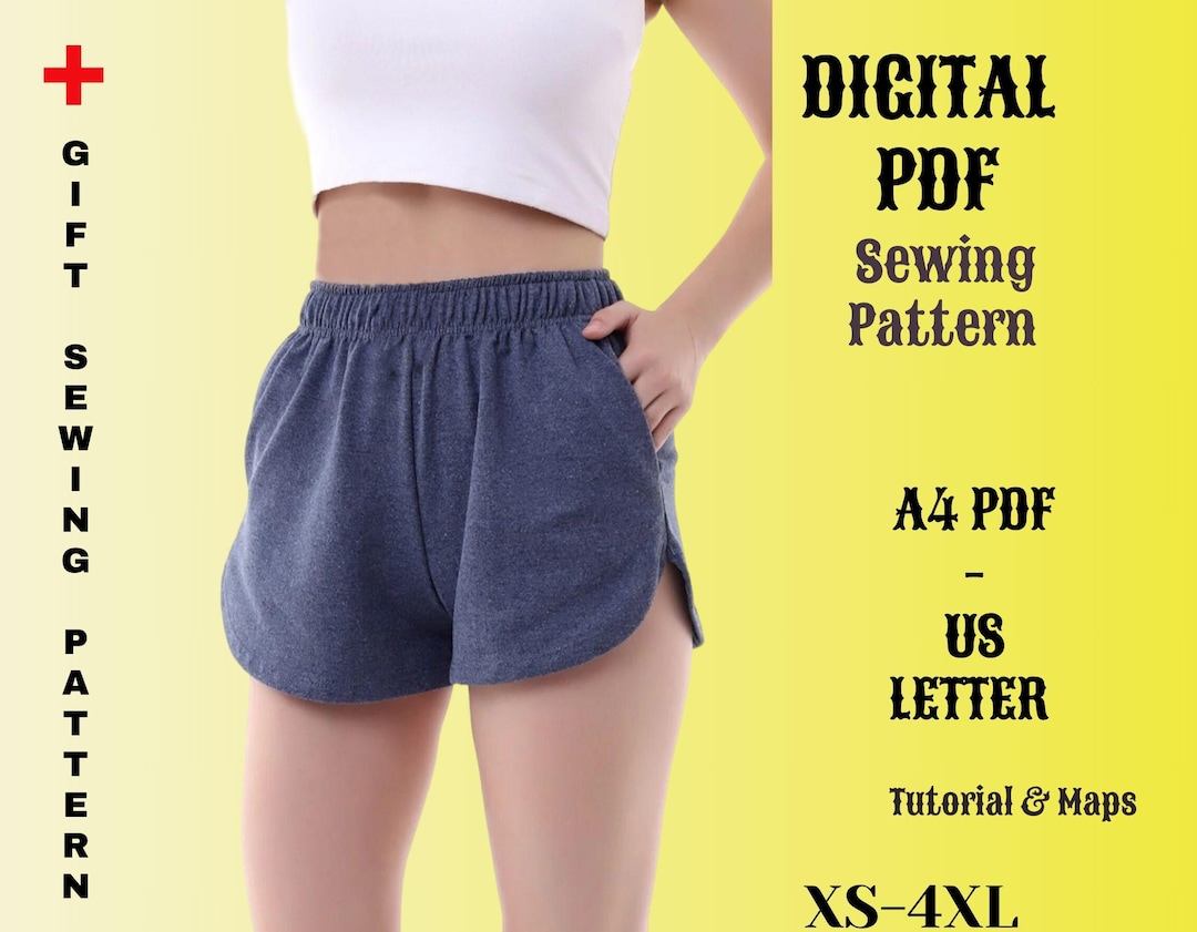 Women's Shorts Sewing Pattern, Patterns Shorts With Pocket, Easy Sewing ...