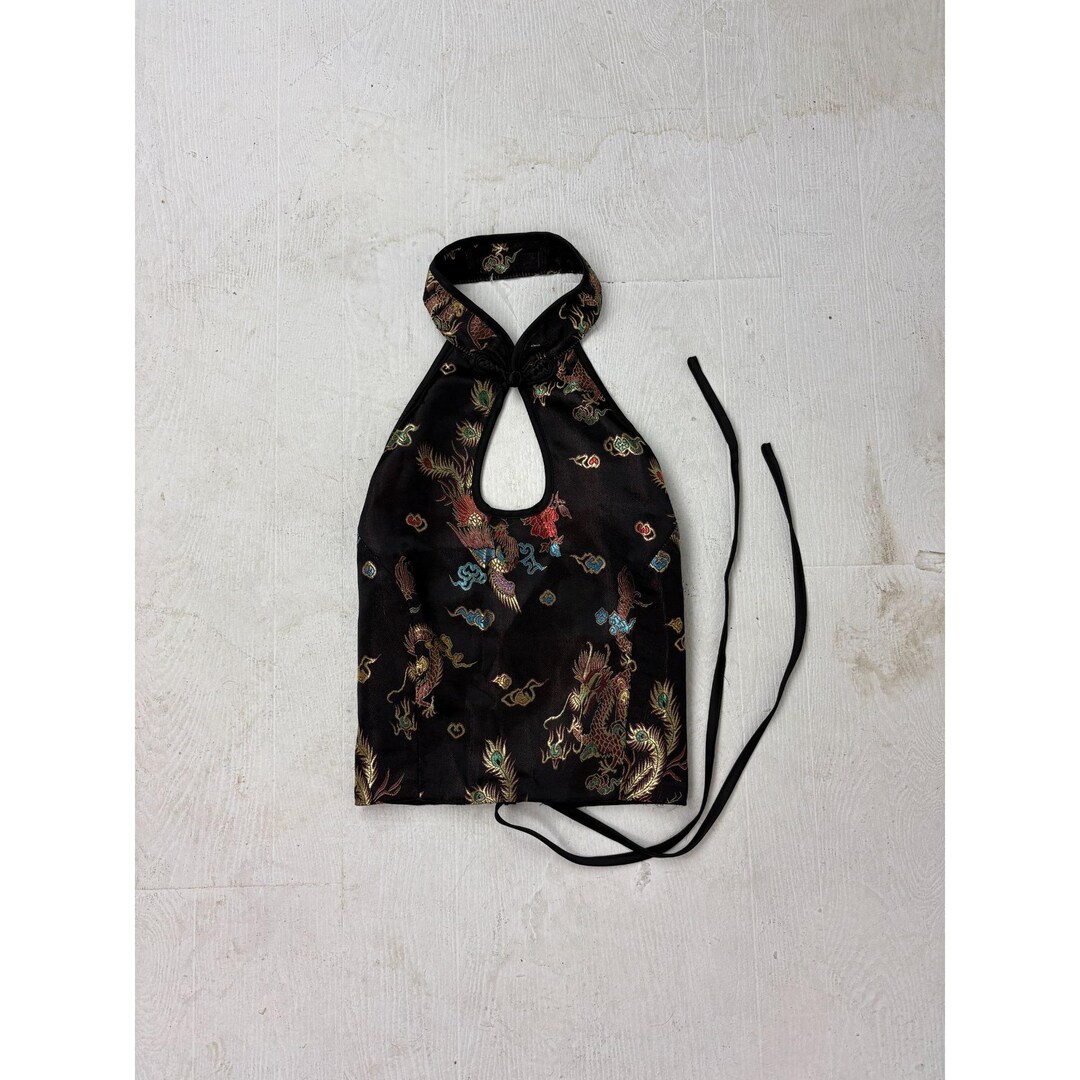 Y2k Chinese Dragon Wrap Around Top - Etsy