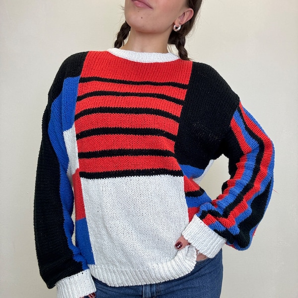 Color Block Knit - Etsy