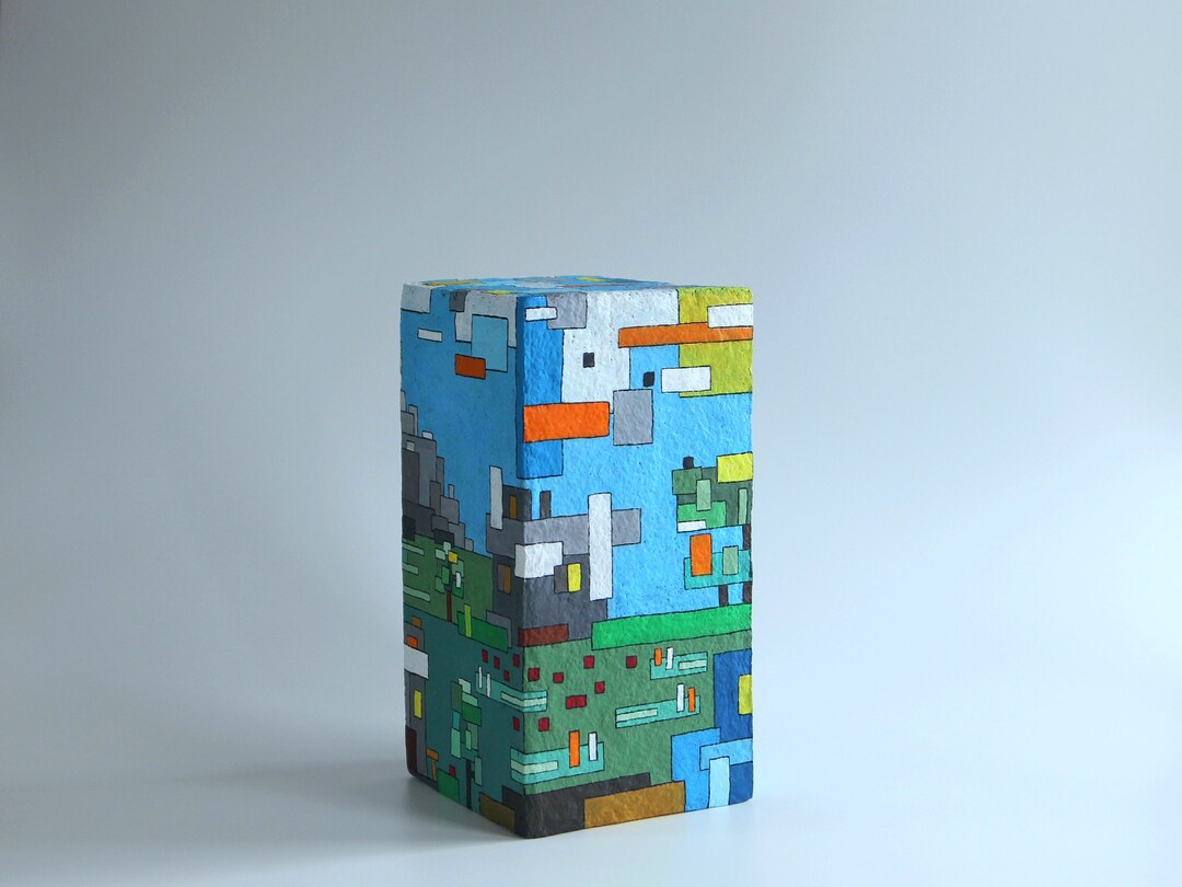 Art-object naive Cubism ,paper Clay Geometric Sculpture, Pop-art Style ...