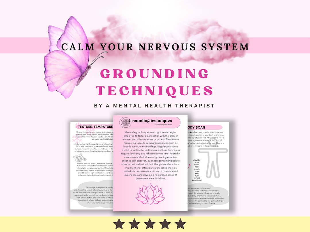 GROUNDING TECHNIQUE CHEATSHEET | Calm Your Anxiety & Regulate Nervous ...