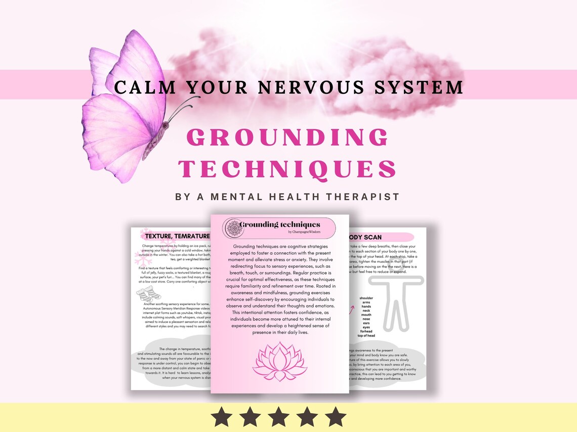 GROUNDING TECHNIQUE CHEATSHEET | Calm Your Anxiety & Regulate Nervous ...