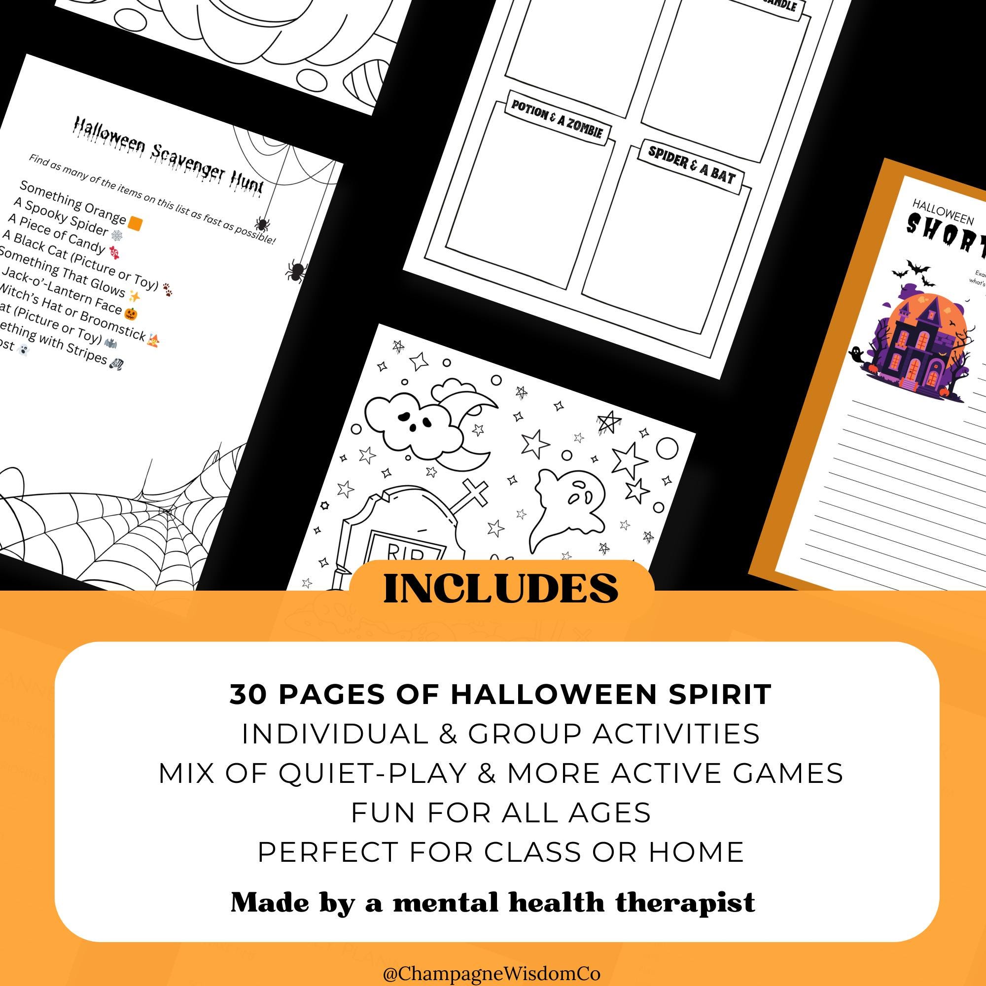 Halloween Activity Bundle for Kids | Printable Games, Bingo, Mazes ...