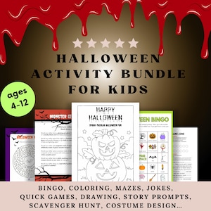 HALLOWEEN ACTIVITY Bundle for KIDS | Printable Spooky Games, Bingo ...