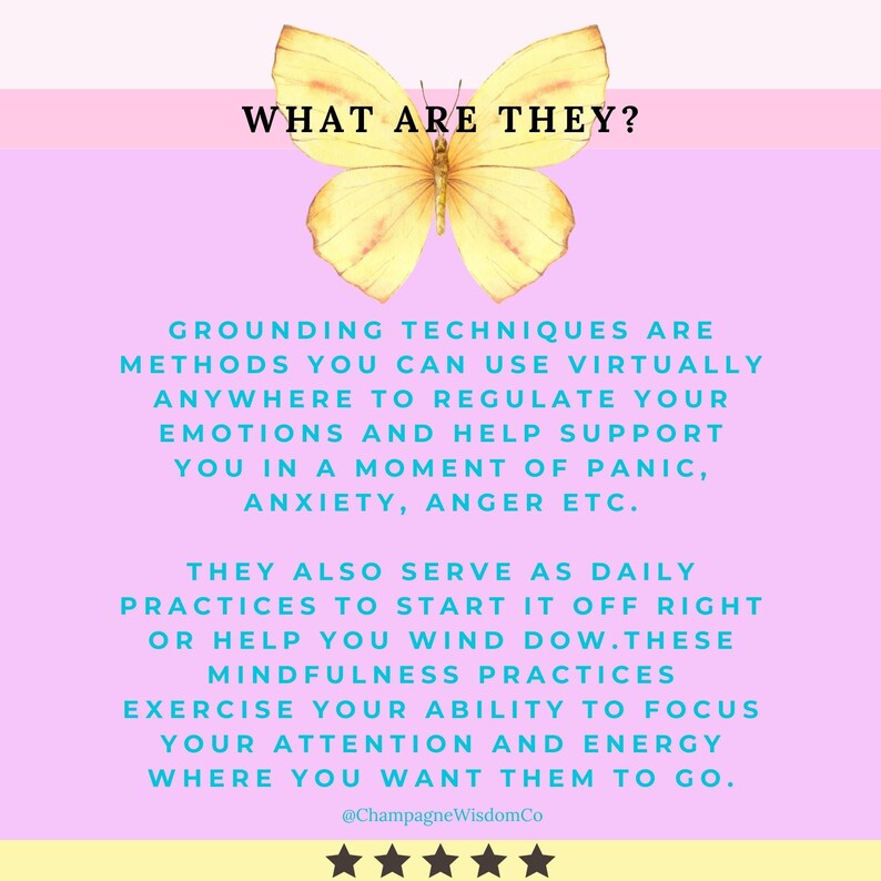 GROUNDING TECHNIQUE CHEATSHEET | Calm Your Anxiety & Regulate Nervous ...