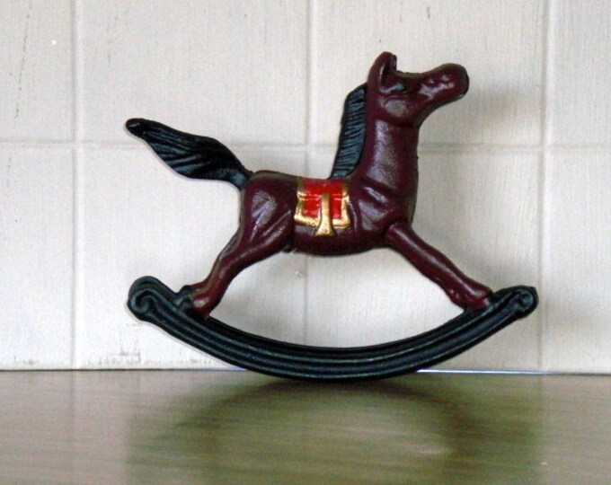Vintage Cast Iron Rocking Horse - Etsy