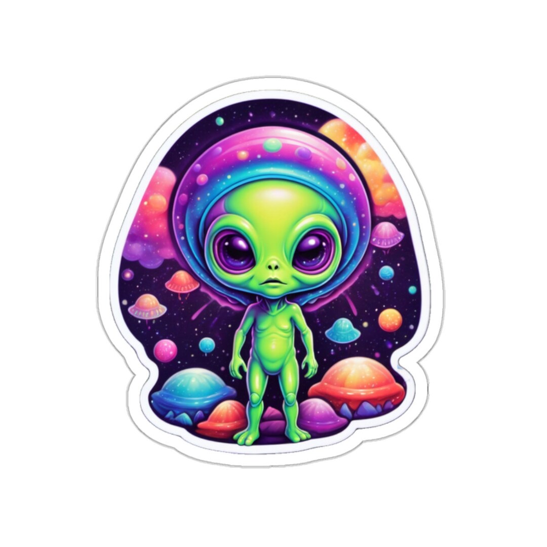 Cute Goofy Alien Sticker - Etsy