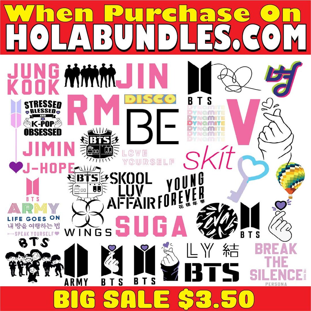 BTS Svg Bundle, BTS Svg, Bundle Bts Svg, Kpop Svg Files for Cricut, Bts ...