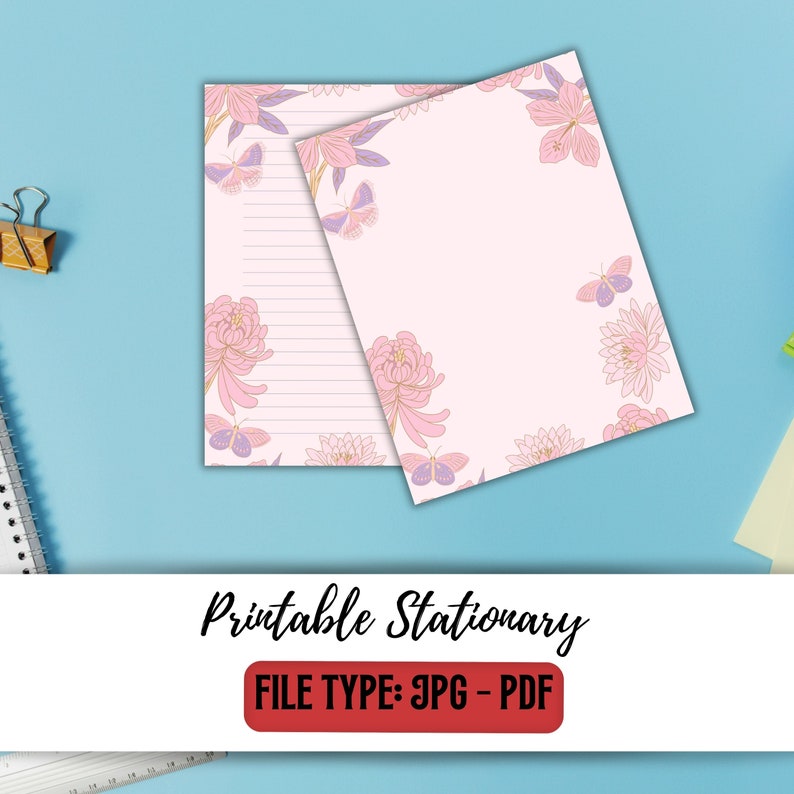 Printable Stationary Bundle,printable Stationery Lined Paper, Printable ...