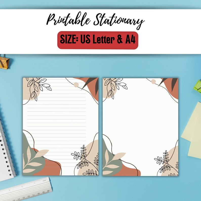 Printable Stationary Bundle, Printable Letter Writing Paper, Printable ...