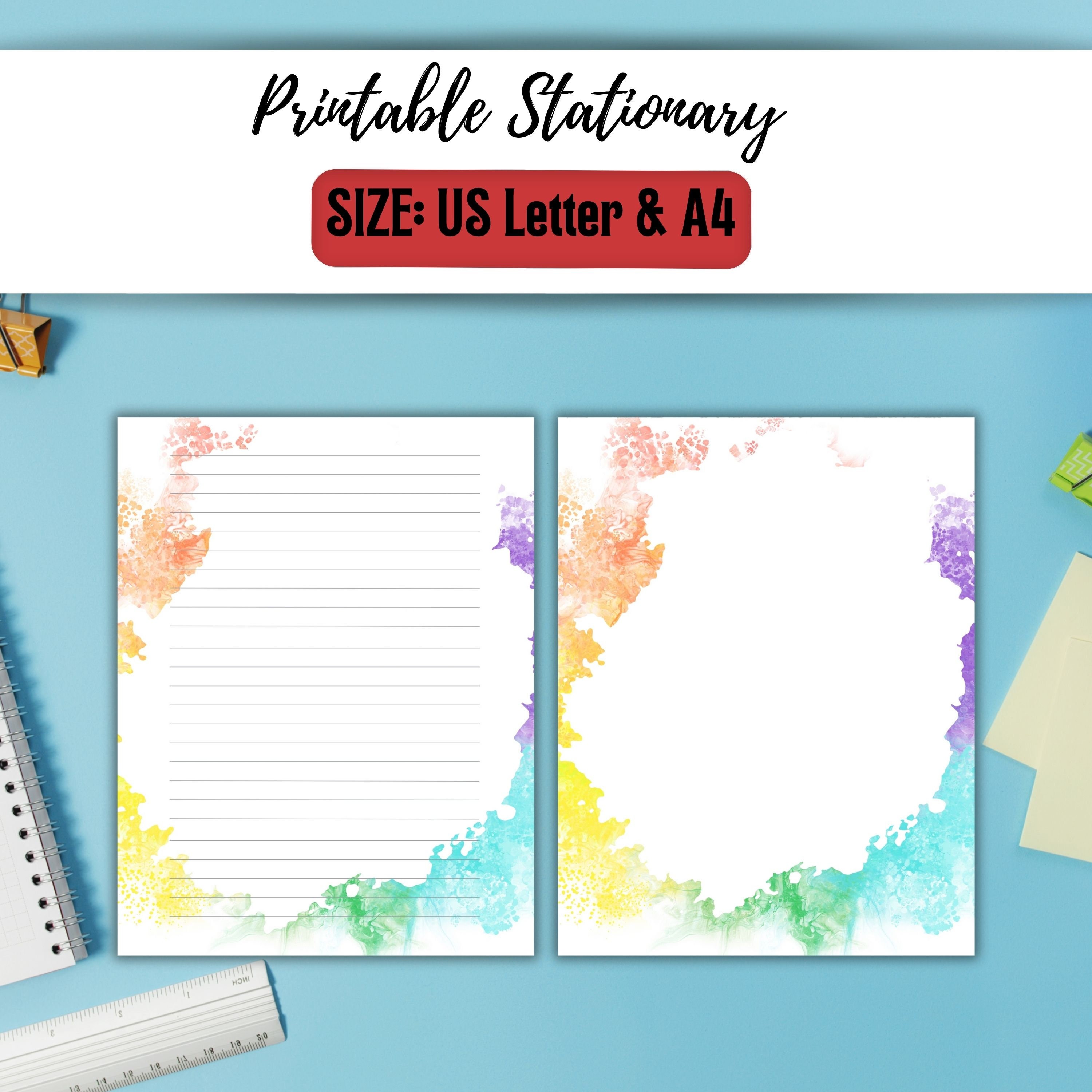 Printable Stationary Bundle,printable Stationery Lined Paper, Printable ...