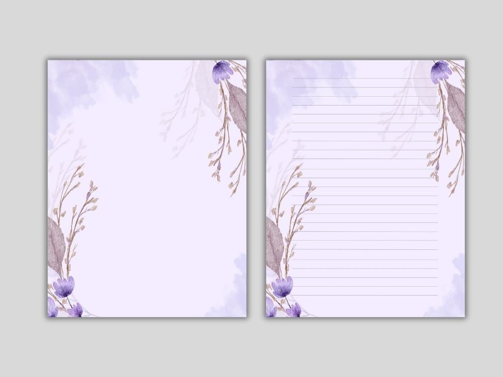 Printable Stationary Bundle,printable Stationery Lined Paper, Printable ...